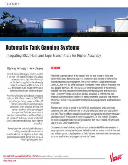 Varec | Complete Solutions to Automate Bulk Liquid Management